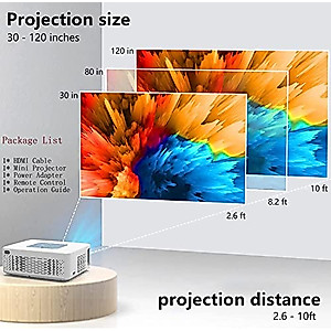 Projector with WiFi and Bluetooth Native 1080P HD Projectors Bluetooth 5G WiFi 9500L Home Theater Movie Video Projector HD 4K Support Phone TV Projector Compatible with PC HDMI USB / iOS Android Phone