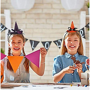 Erioctry 3PCS Halloween Witch Headbands Pumpkin Hair Hoop Photo Props Mini Pointy Witch Hat Halloween Costume Party Festival Cosplay Prom Party