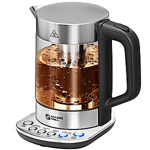 Magic Mill Pro Electric Kettle with tea Infuser and Temperature Control - Keep Warm Function, Rapid Boil, Automatic Safety Shut Off, BPA Free, No Plastic on Water, British Patent Technology,Large 1.7L