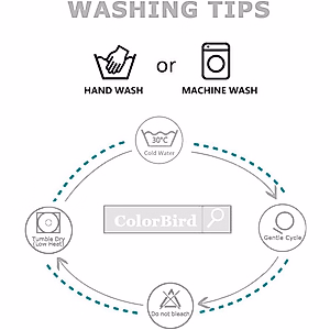 ColorBird Boho Linen Curtains for Bedroom, 84 inch Blue Striped Room Darkening Curtains & Drapes, 2 Panels Embroidered Window Curtain Panels for Dining Living Room Nursery Doorways