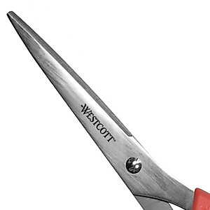 Westcott 8" All Purpose Value Stainless Steel Straight Scissors, Red