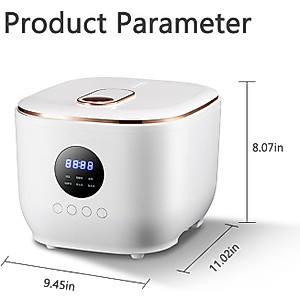 Low Carb Rice Cooker Smart Rice Cooker Digital Rice Cooker 6 Cup (Uncooked) With Stainless Steel Steamer 8h Keep Warm, Timer, White