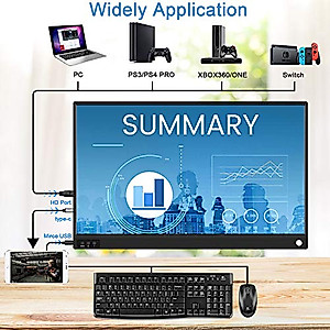 ZSCMALLS Portable Monitor 15.6 Inch Full HD Computer Display USB C Dual Monitor with Speaker, Gaming Monitor for PS3 PS4 Xbox Nintendo Raspberry pi