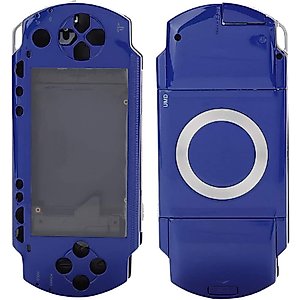 Pomya Full Housing Case Coverfor PSP, Replacement Anti-drop Shell Set with Buttons Kit for PSP 1000 Replacement Shell(Blue)