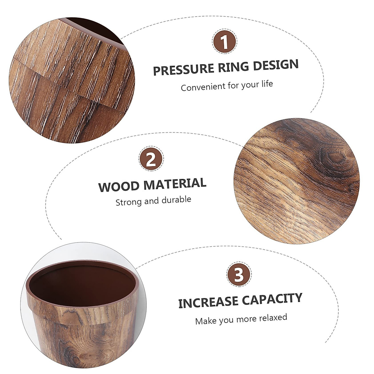 LIFKOME Retro Trash Can Farmhouse Trash Can 13 Gallon Trash Can Rubbish Bin Decorative Storage Baskets Wicker Trash Basket Metal Storage Baskets Trash Can Garbage Bin Trash Can Container