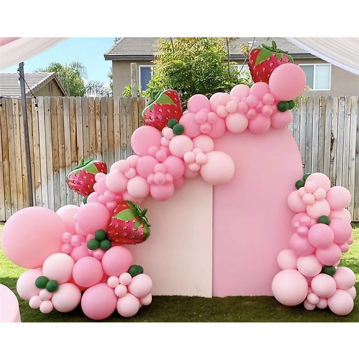 JOGAMS Strawberry Balloon Arch Kit, Strawberry Party Decorations with Red Polka Dot Strawberry Balloons for Strawberry/Berry First/Sweet One Themed Baby Shower Birthday Party Supplies for Girl