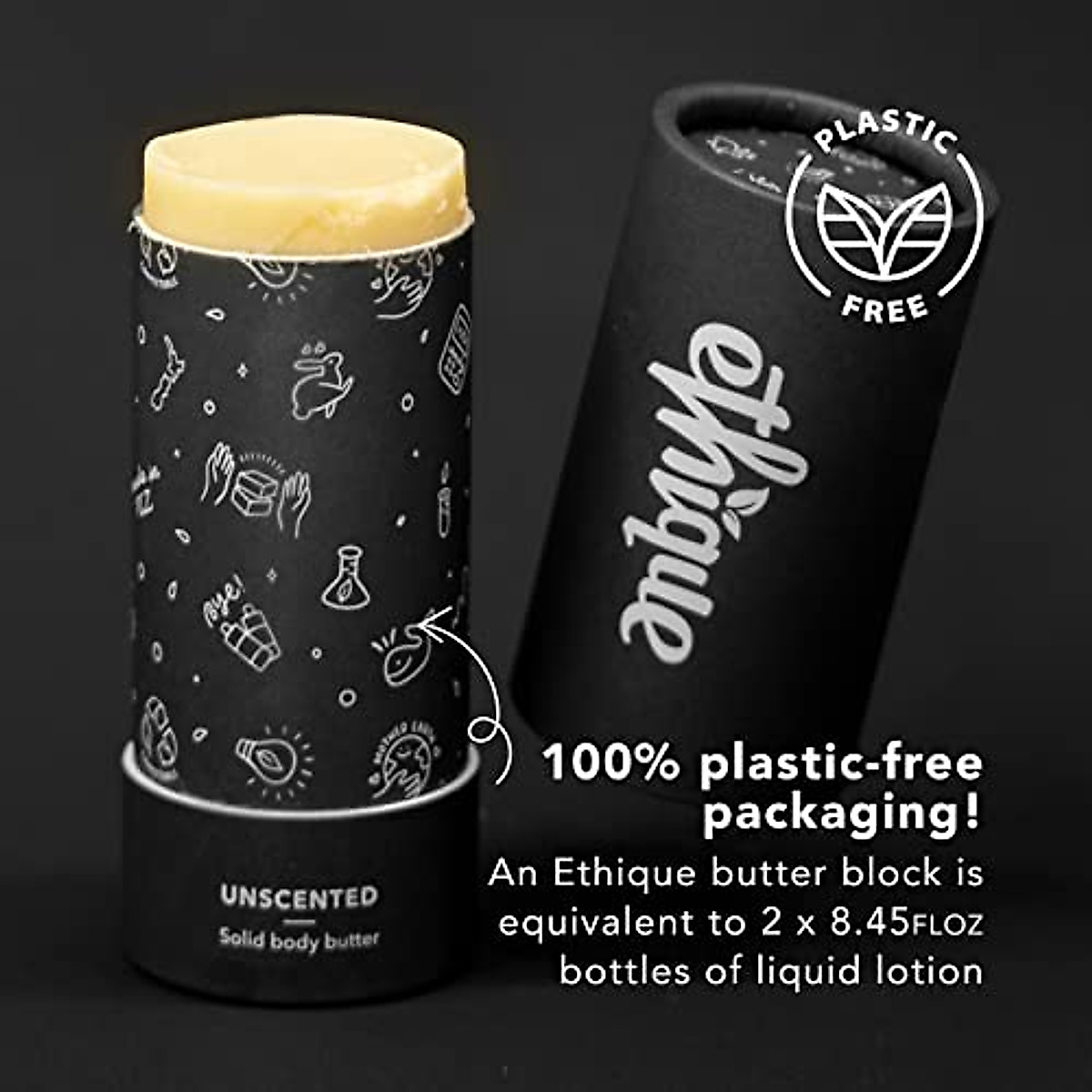 Ethique Nourishing Unscented Butter Block - Moisturizing Tube - Plastic-Free, Vegan, Cruelty-Free, Eco-Friendly, 3.53 oz (Pack of 1)