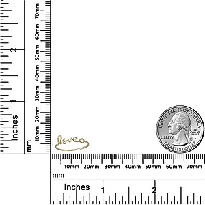 AVORA 10K Yellow Gold Love Ring with Bezel Simulated Diamond CZ - Size 7