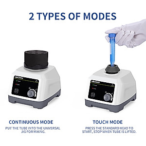 LACHOI Lab Vortex Mixer with Touch & Continuous Function Vortex Mixer Speed 200-3000rpm 4.5mm Orbital Diameter Lab Vortex Shaker