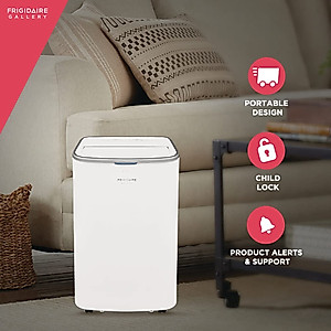 Frigidaire FHPC102AB1 Portable Air Conditioner with Remote Control for Rooms, Up to 350 Sq. Ft, White