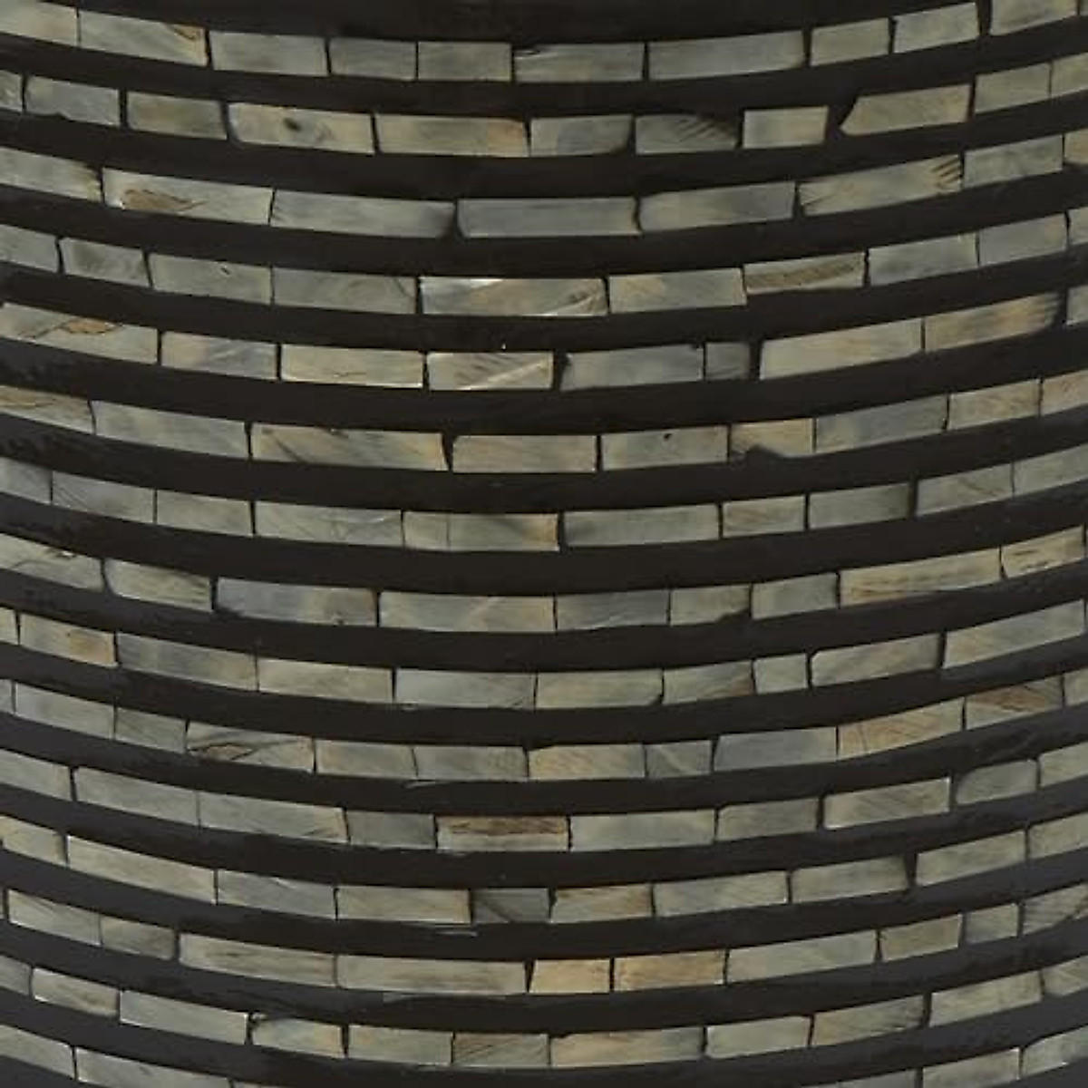 Deco 79 Mother of Pearl Shell Geometric Drum Accent Table with Gold Base, 18" x 18" x 23", Black