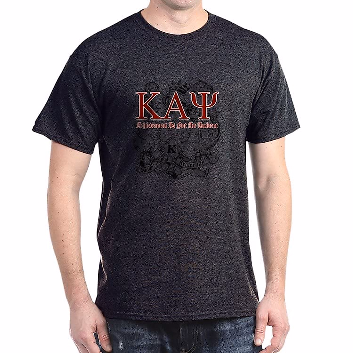 CafePress Kappa Alpha PSI Men's 100% Cotton, Classic Graphic Dark T-Shirt Charcoal