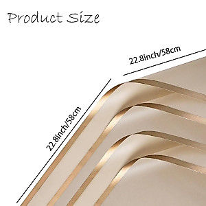 EMITAOHWF 20-Sheet Brown Flower Wrapping Paper, Floral Waterproof Bouquet Wrapping Paper for Flowers, Florist Wrapping Paper for DIY Craft, Gift Packaging