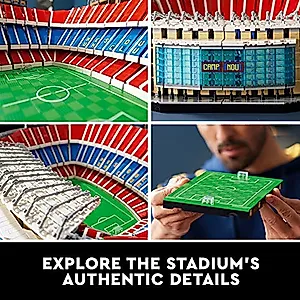 LEGO Icons Camp NOU – FC Barcelona Soccer Stadium 10284 Model Building Kit, Large Construction Set for Adults, Gift Idea