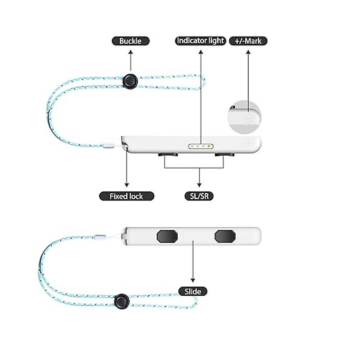 D.Gruoiza Strap Compatible with Switch Joycon Straps, Replacement for Wrist Straps 4 Pack Support Adjustable Tightness (Black and White)