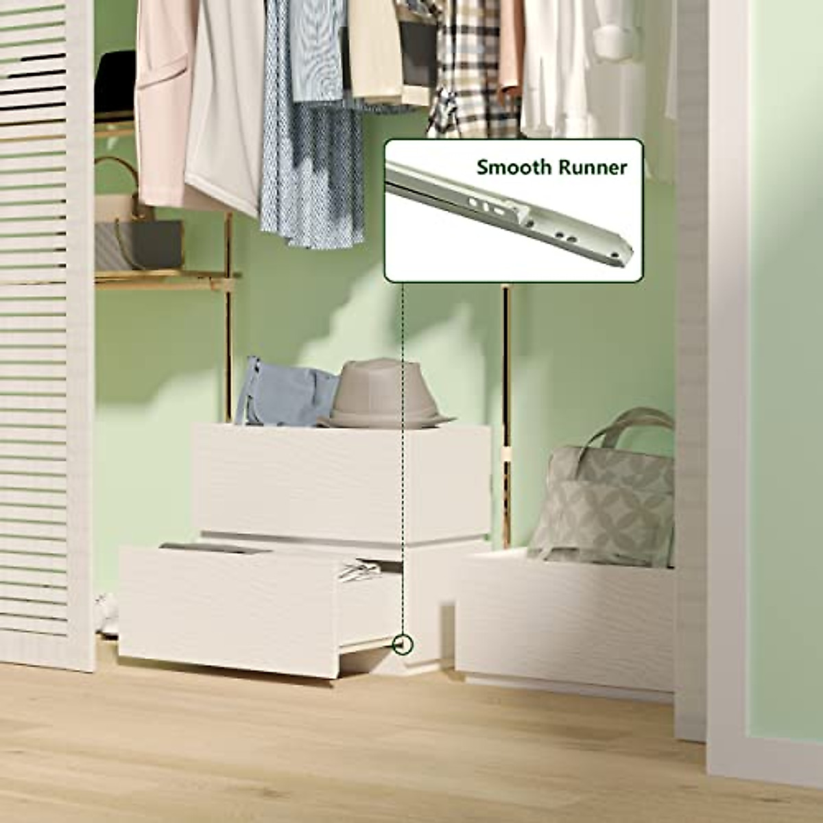 woodtalks Stackable 1 Drawer Dresser, Multi-Purpose Storage Closet Cube Dressers for Bedroom, Storage Cabinet for Entryway, Nightstand Sofa Beside Table Drawer Chest, 23.6 in, White Oak