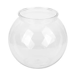 Zerodis Heavy Duty Plastic Round Fish Bowl Style Break Proof Multipurpose Small Round Fish for Desk Bookcase Decorations (L)