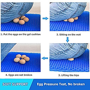 Egg Gel Seat Cushion, Breathable Gel Cushion Chair Pads with Non-Slip Cover for Home Office Car Wheelchair, Honeycomb Design Egg Seat Cushion As Seen On TV