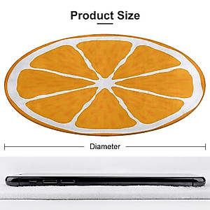 MoBlinko Fruit Rug Orange Round Rug 3 Ft Circle Rug Carpet Circular Rugs Non Slip Mat for Kitchen Living Room Bedroom Decoration