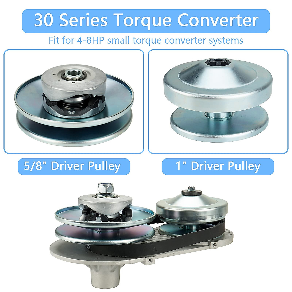 30 Series Torque Converter 2-7HP Go Kart Clutch 1" 10T #40 41 420 and 12T #35 Chain Go Kart Mini Bike Clutch Comet TAV2 30-100 Engine Drive Replacement Set