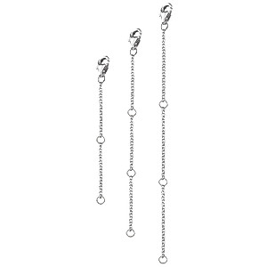 Milacolato 925 Sterling Silver Necklace Extenders 18K White Gold Plated Link Chain Extenders Lobster Clasp Durable Adjustable Extension 1" 2" 3" 4", Silver Set