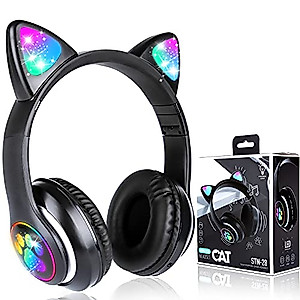 ONXE Kids Bluetooth Headphones, Over Ear Wireless Headsets with Microphone for Boys Girls Teens up to 10 Hours Playtime, with HD Stereo Sound, for iPad, Cellphone, Tablet, PC (Black)