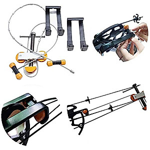 SHARROW Portable Hand Held Compound Bow Press with 2 Quad Brackets Bow String Replacement Tool for Compound Bow Archery