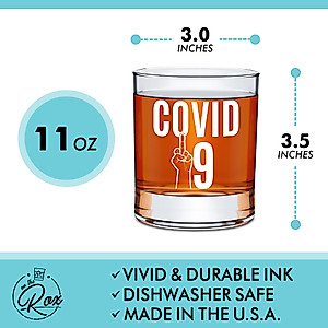 Funny Bourbon Gifts for Men - Whiskey Birthday Glass Gift Idea for Men Women - 11 Oz Dad Gifts Quarantine Scotch Drinking Glasses - Low Ball Rocks Mugs Social Distance Ideas for Man Bar Accessories