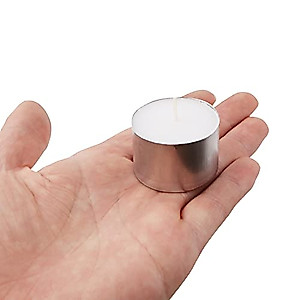 50 Pack Unscented Tea Light Candles 8 Hours Extended Burn Time Smokeless Dripless Paraffin Wax Tealight Candles in Bulk Small Votive Candle for Shabbat, Home Decorative