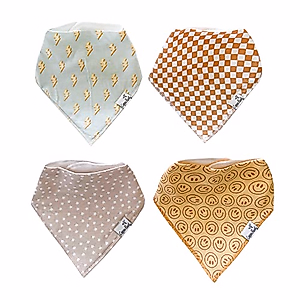 Copper Pearl Baby Bandana Drool Bibs for Drooling and Teething 4 Pack Gift Set Vance, Soft Set of Cloth Bandana Bibs for Any Baby Girl or Boy, Cute Registry Ideas for Baby Shower Gifts