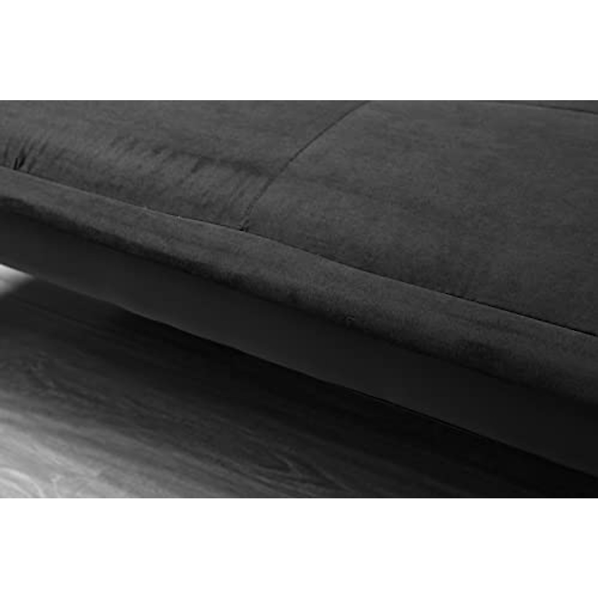 FANYE Modern Futon Sofa Convertible Sleeper Couch Bed, Soft Loveseat & Sofabed for Home Office Apartment Small Space Living Room Napping,Armless Love Seats W/Recliner Backrest,No Pillow, Black