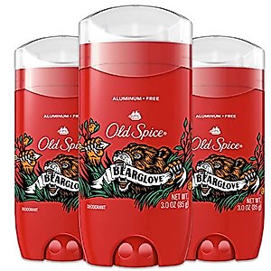Old Spice Aluminum Free Deodorant for Men with 48 Hour Protection, Bearglove Scent, 3 Oz, Pack Of 3