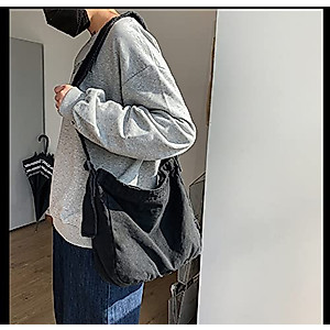 Large Hobo Bag for Women Canvas Tote Bag Shoulder Bag Fashion Hobo Bag Women Men Messenger Bag for School Work