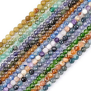 JOE FOREMAN AA Grade 4mm Natural Orange Fire Opal Gemstone Quartz Faceted Round Tiny Small Spacer Beads for Jewelry Making Bracelet Earrings Charms Full Strand 15"