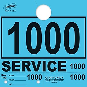 Service Dispatch Numbers RL78 Style Mirror Hang Tags Numbered (Blue, 1000-1999)
