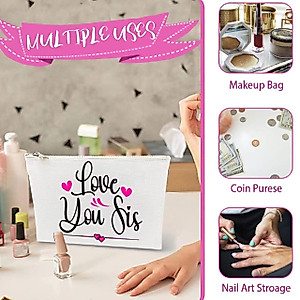 yongjoy Sister Gifts from Sisters,Gifts for Sister,Birthday Gifts for Sister,Sister Makeup Bag Gift,Love You Sis