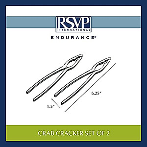 RSVP International Endurance Collection Seafood, Cracking Tool, 6.25 inches, 2 Piece, Stainless Steel