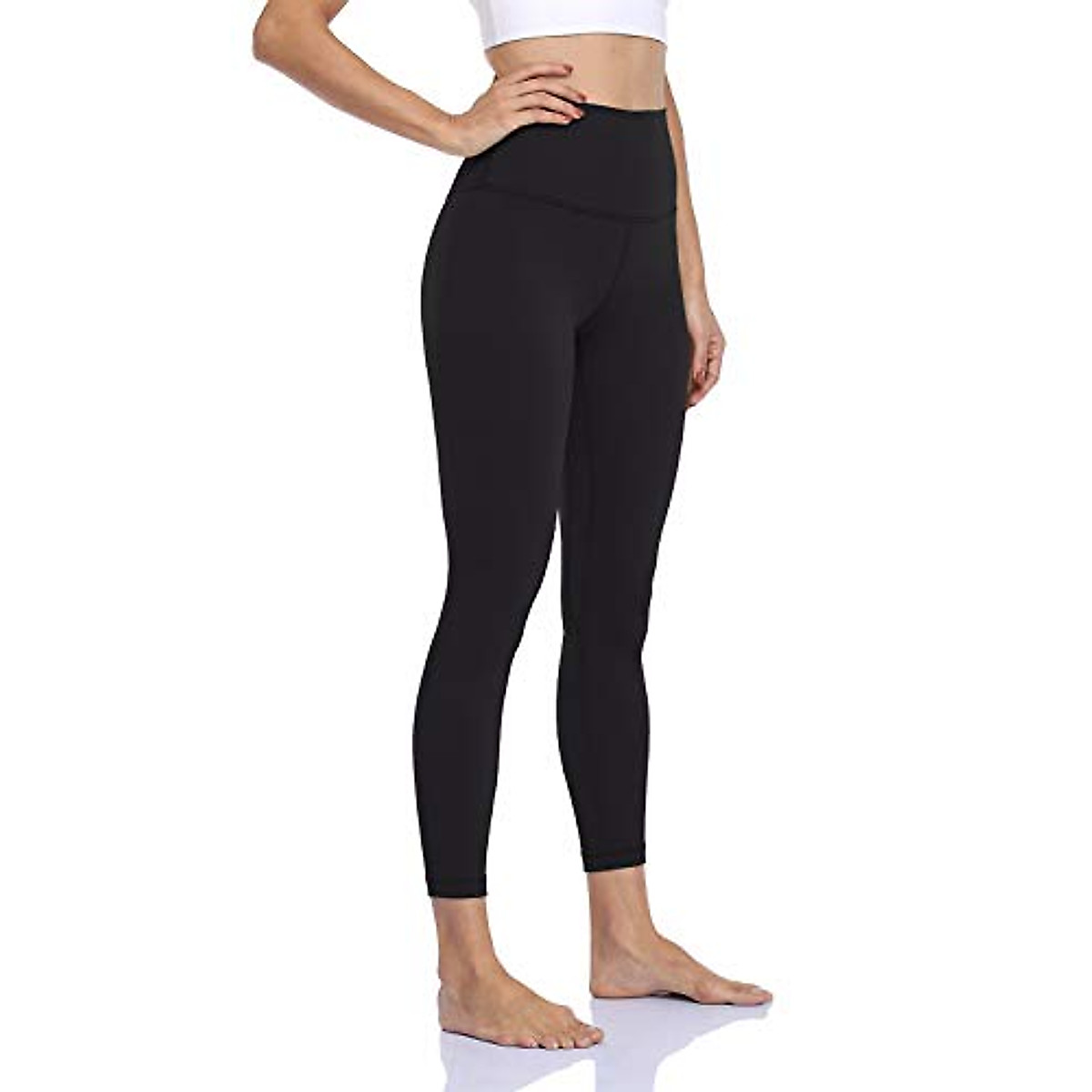 HeyNuts Essential 7/8 Leggings High Waisted Yoga Pants for Women, Buttery Soft Workout Pants Compression Leggings with Inner Pockets Black_25'' S(4/6)