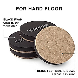Felt Furniture Sliders Hardwood Floors X-PROTECTOR – 16 PCS 3 1/2" Furniture Sliders – Heavy Duty Felt Sliders Hard Surfaces – Move Your Furniture Easily & Safely!