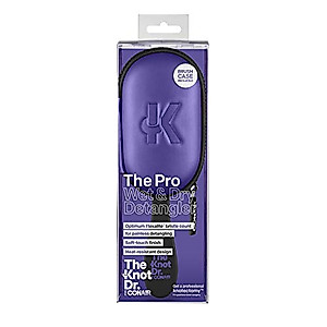 The Knot Doctor for Conair Premium Pro Detangling Hair Brush for Wet or Dry Hair with Purple Storage Case, 1 Count