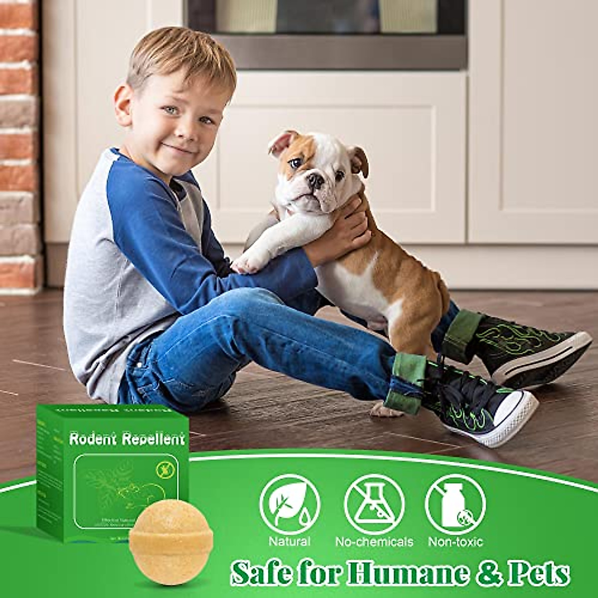 Natural Rodent Repellent, 12 Pack Mouse Repellent to Repel Mice and Rats, Mole Repeller for Car Campers Home Kitchen Garden Outdoors Indoor Garage, Pet Safe