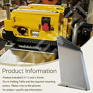 DW7351 13" Planer Folding Table Accessory Set of 2 - Offers Additional 9-Inch Support on Each Side for Enhanced Stability, Compatible with DEWALT DW735 Planer, Includes 5140008-16 Replacement Hardware