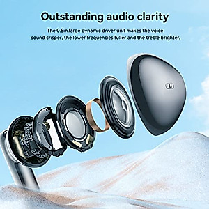 Wireless Earbuds Bluetooth 5.3 Headphones Touch Control with Wireless Charging Case 50H Playtime IPX8 Waterproof Stereo Earphones in-Ear Mic Headset for Android iOS Cell Phone Computer Laptop Sports