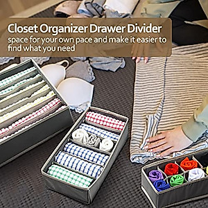 16 Pieces Closet Underwear Organizer Drawer Divider Foldable Bra Organizers Cabinet Clothes Socks Drawer Organizer Storage Box Baskets for Underwear, Bras, Socks, Ties and Towels