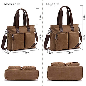 ToLFE Women Top Handle Satchel Handbags Tote Purse Shoulder Bag (Medium: (L) 13.78" x(W) 3.94" x(H) 11.02", Army Green)