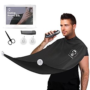 dadop Beard Bib Trimmer Catcher for Shaving, Beard Hair Catcher, Beard Trimming Apron, Christmas Gifts for Him Husband Men