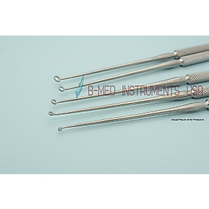 Set of 5 Buck Ear Curettes Blunt Curved # 00# 0# 1# 2# 3