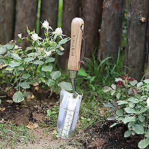 Berry&Bird Garden Tool Set, 3 PCS Stainless Steel Heavy Duty Gardening Tool Kit Includes Hand Trowel, Transplanter and Hand Cultivator with Ash Wood Handle for Transplanting Digging Loosening Soil