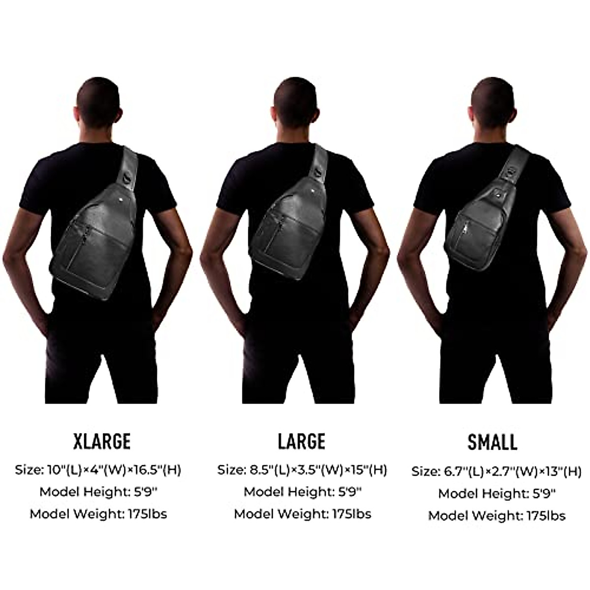 Polare Cowhide Leather Waterproof Casual Daypack Sling Shoulder Chest Crossbody Bag For Men