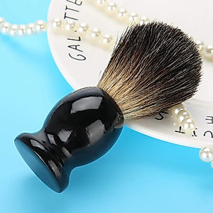 Men's Shaving Brush, Pure Badger Shaving Brush,Black Handle,Men's Professional Hair Salon Tool,Give You Easier Shaving